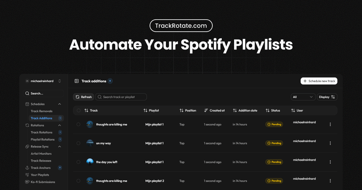 TrackRotate - Automate Your Spotify Playlists